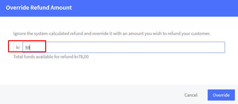 Refunds: Justerade belopp på returnerade orderrader – Sharespine Helpdesk