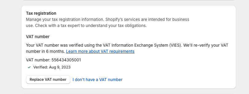 VAT settings in your Shopify store – Sharespine Helpdesk