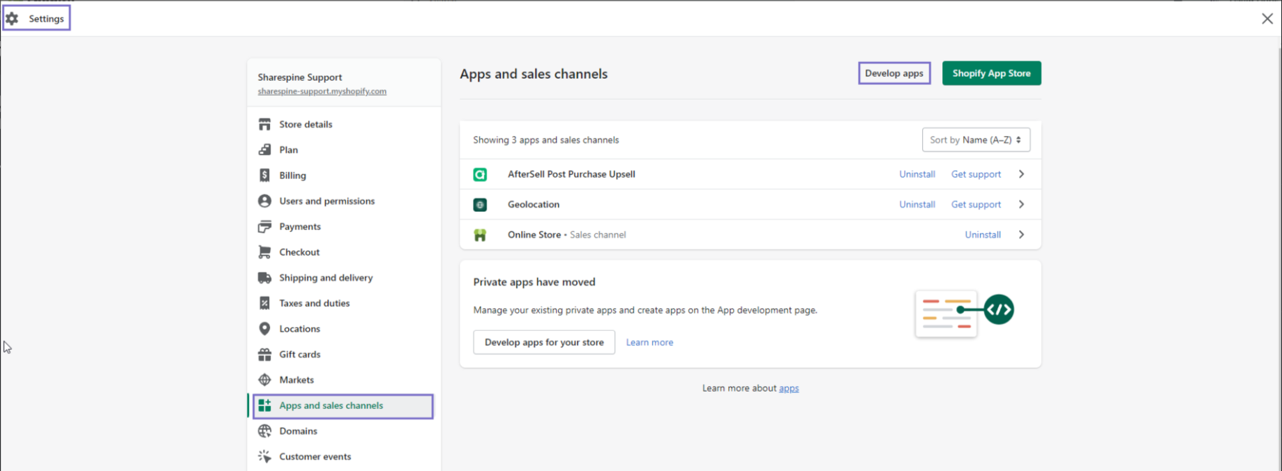 Skapa en access token till er Shopify integration – Sharespine Helpdesk